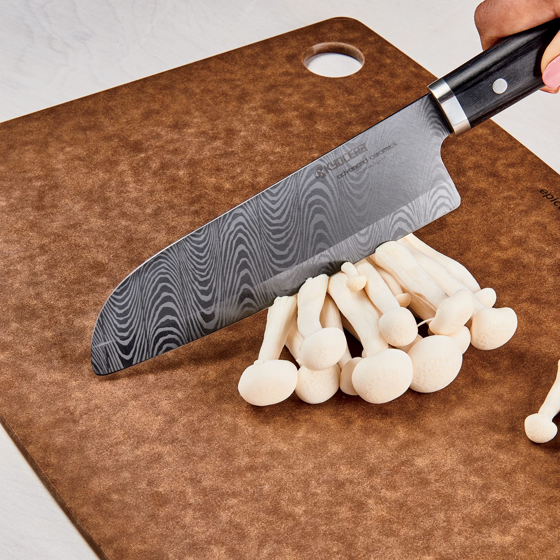 Kyocera - KTN-160-HIP Kyocera Premier Elite Ceramic Chef's Santoku Knife, 6-inch, Black