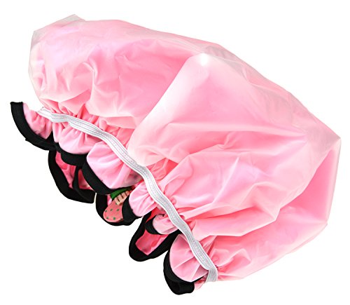 NKTM Girls Toddler Shower Cap, 2-Pack Cute Pink Shower Caps for Kids
