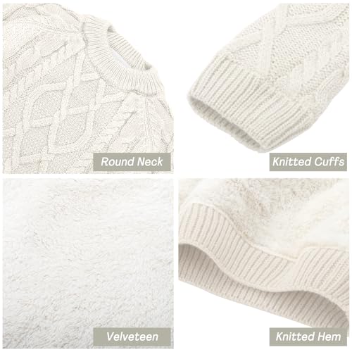 LOSORN ZPY Toddler Baby Boy Girl Cable Knit Pullover Sweater Warm Sweatshirt White 90