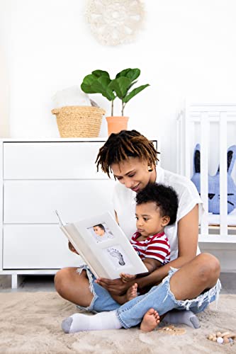Pearhead First 5 Years Baby Memory Book With Clean-Touch Baby Safe Ink Pad To Make Baby’s Hand Or Footprint Included, Gender Neutral Registry Gift, Ivory Classic