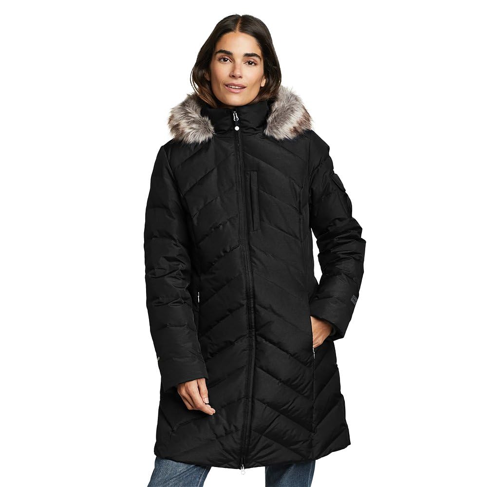 Eddie Bauer Women's Crystal Ridge Down Parka, Black, Medium