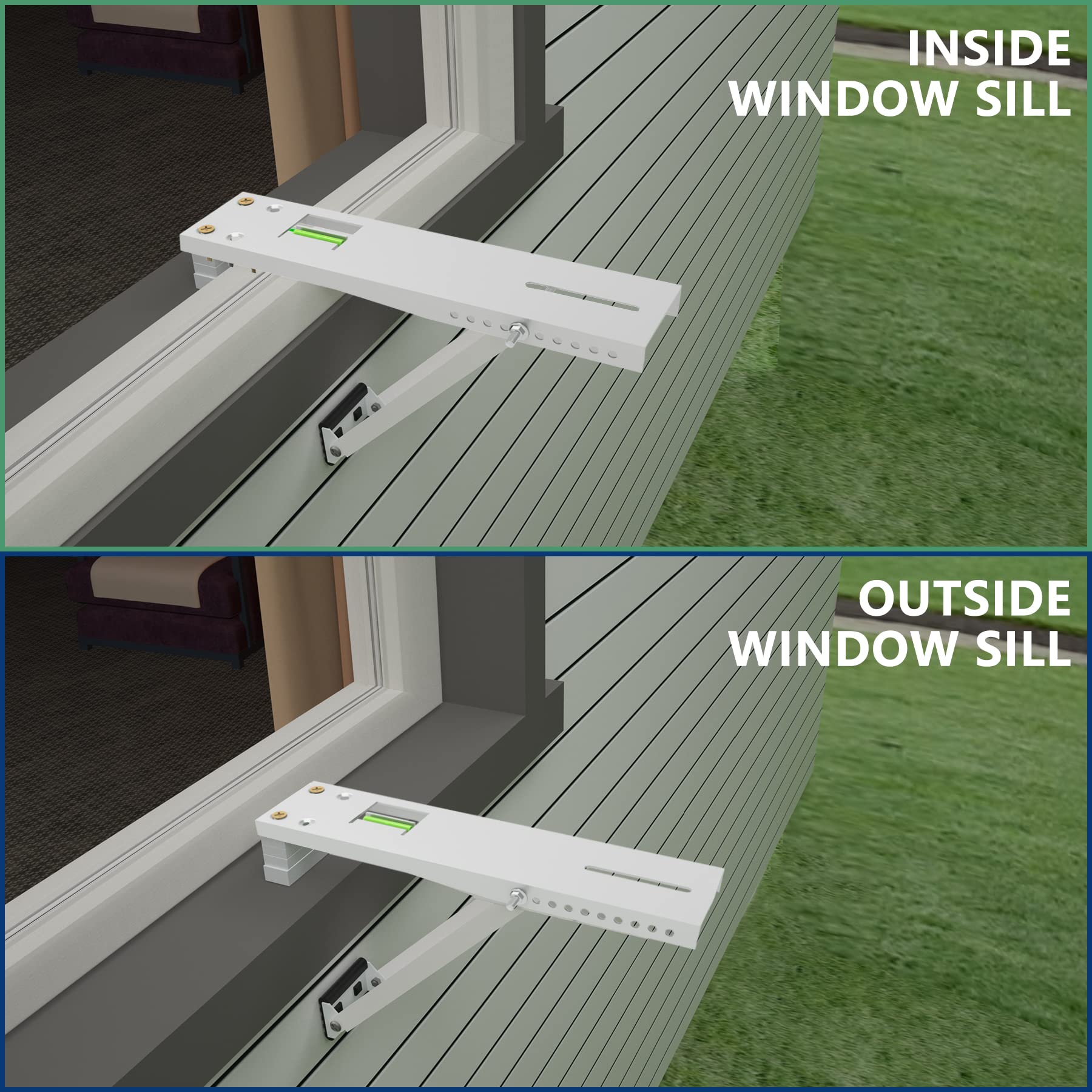 Wintcomfort Window Air Conditioner Bracket, Light Duty Support Bracket, Up to 85 lbs, Universal to Fit 5,000 to 12,000 BTU AC Units