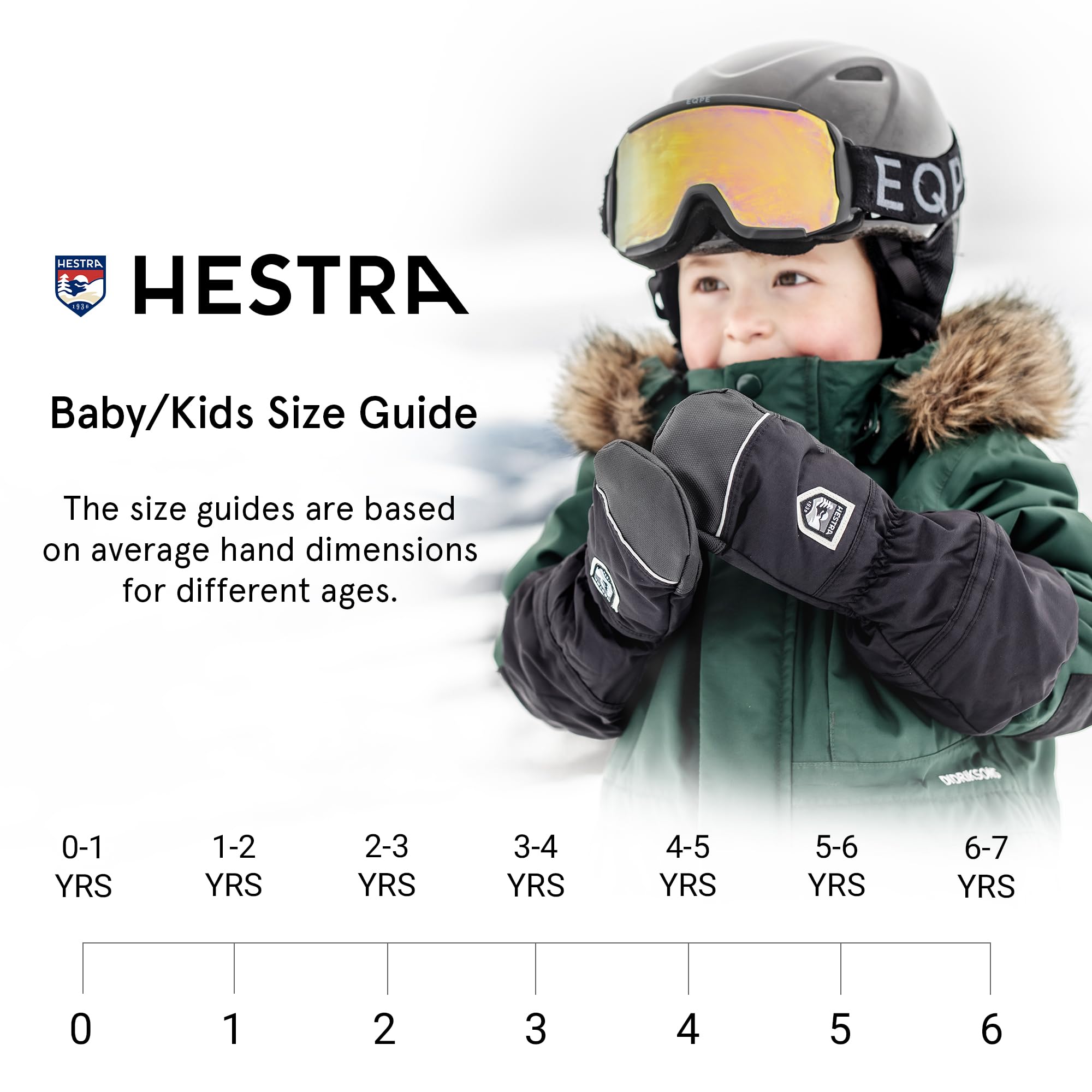 Hestra Baby Zip Long Mitt (Child 1-9yrs) | Waterproof, Insulated Mittens for Toddlers & Kids for Winter & Playing in The Snow - Dark Navy - 2
