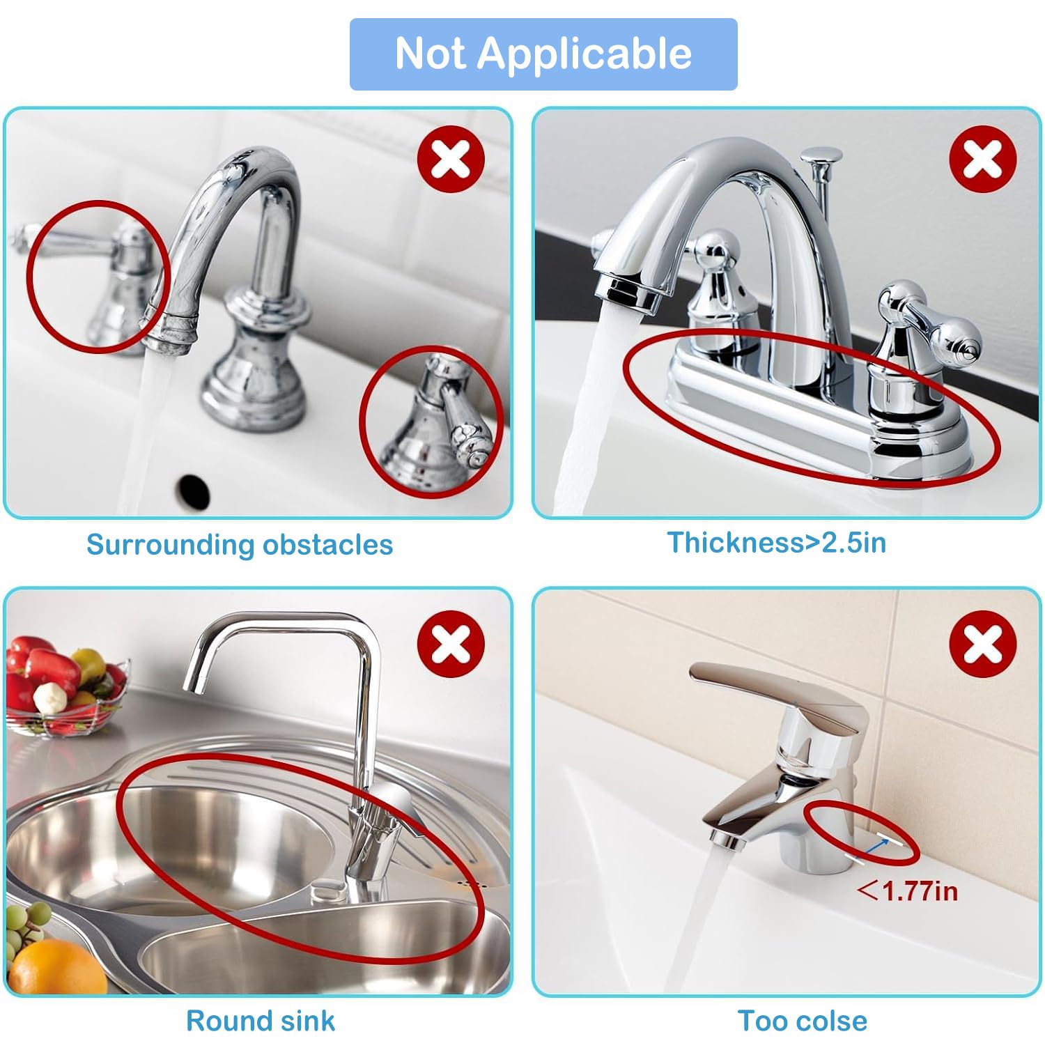 Gelecek Kitchen Sink Splash Guard, 14.6β x 5.5β Silicone Sink Faucet Mat, Sink Draining Pad Behind Faucet, Faucet Splash Catcher, Keep Kitchen and Bathroom Sinks Dry, Grey