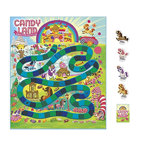 Hasbro Gaming Candy Land Unicorn Edition Preschool Board Game | Unicorn Games for Girls & Boys | 2-4 Players | Ages 3+ (Amazon Exclusive)