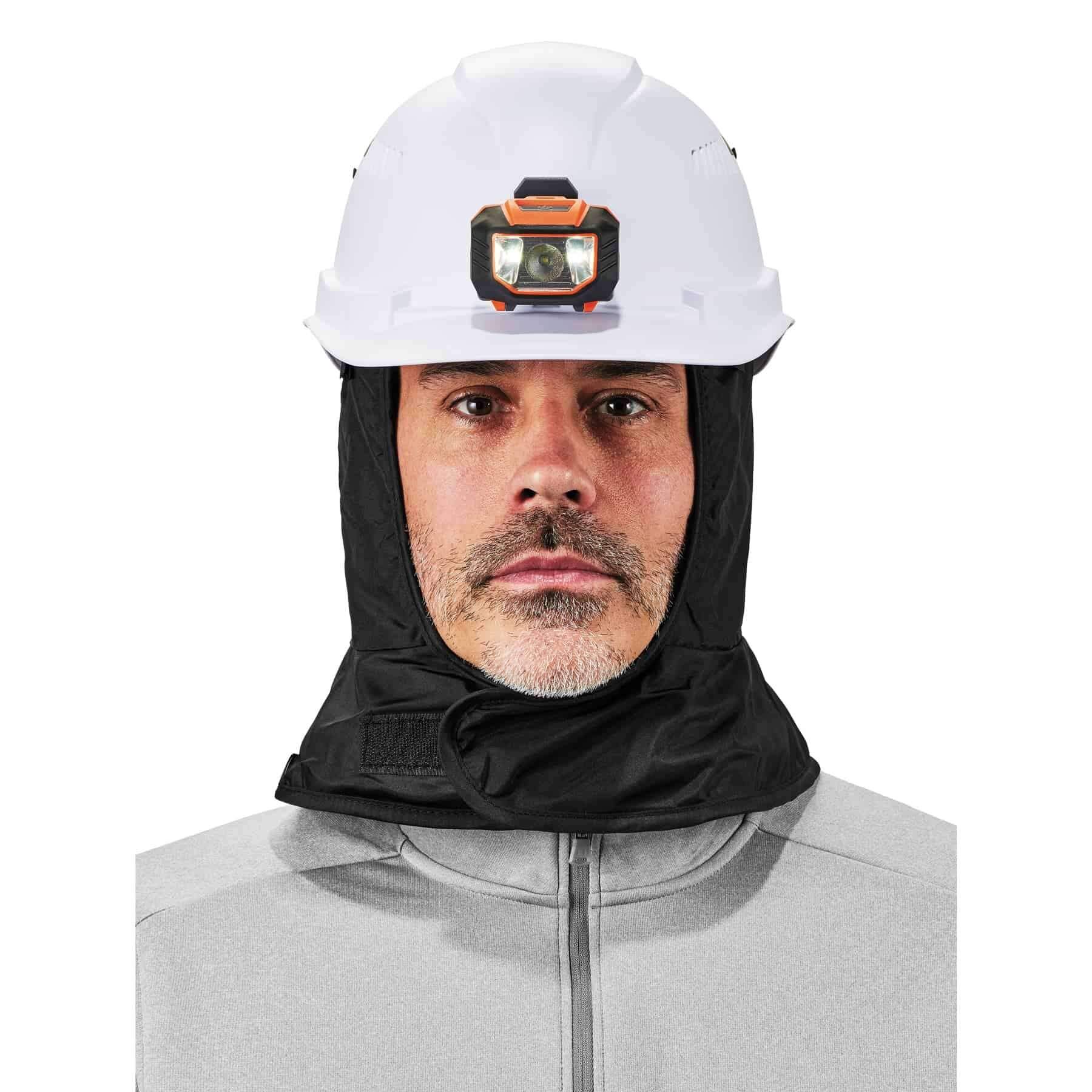 Ergodyne mens Shoulder Length Hard Hat Liner, Black, One Size US, 1 Count (Pack of 1)