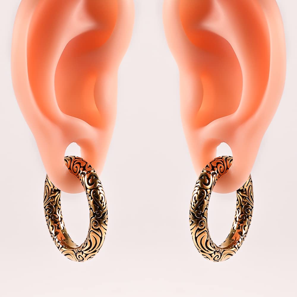 Atomhole 2PCS Cool Ear Weights Hangers 316 Stainless Steel Circular Ear Gauges Hypoallergenic Ear Tunnels Plugs for Stretching Expander Piercing Body Jewelry