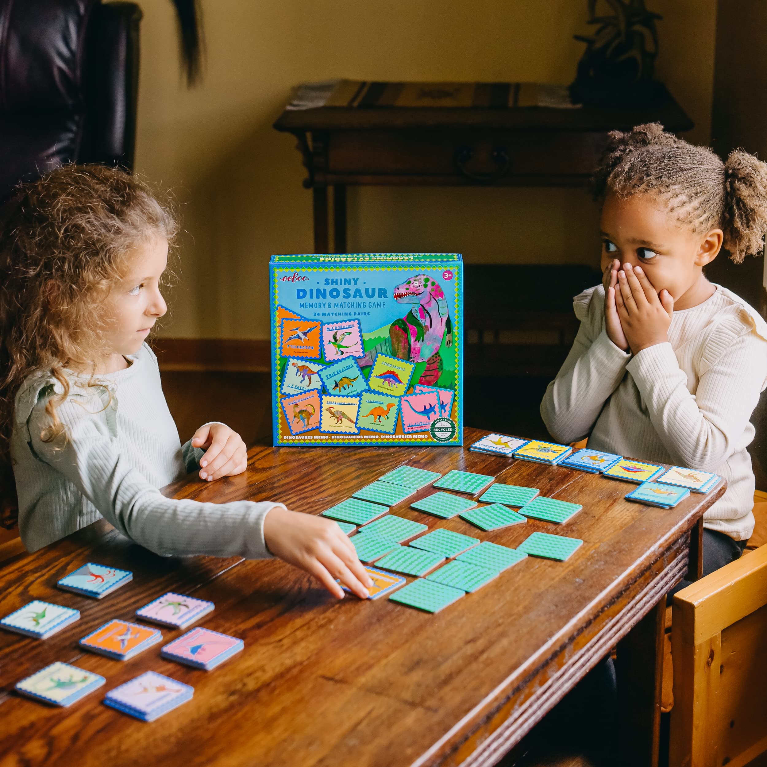 eeBoo: Shiny Dinosaur Memory and Matching Game, Developmental and Educational, Sharpens Recognition, Concentration and Memory, Perfect for Ages 3 and up