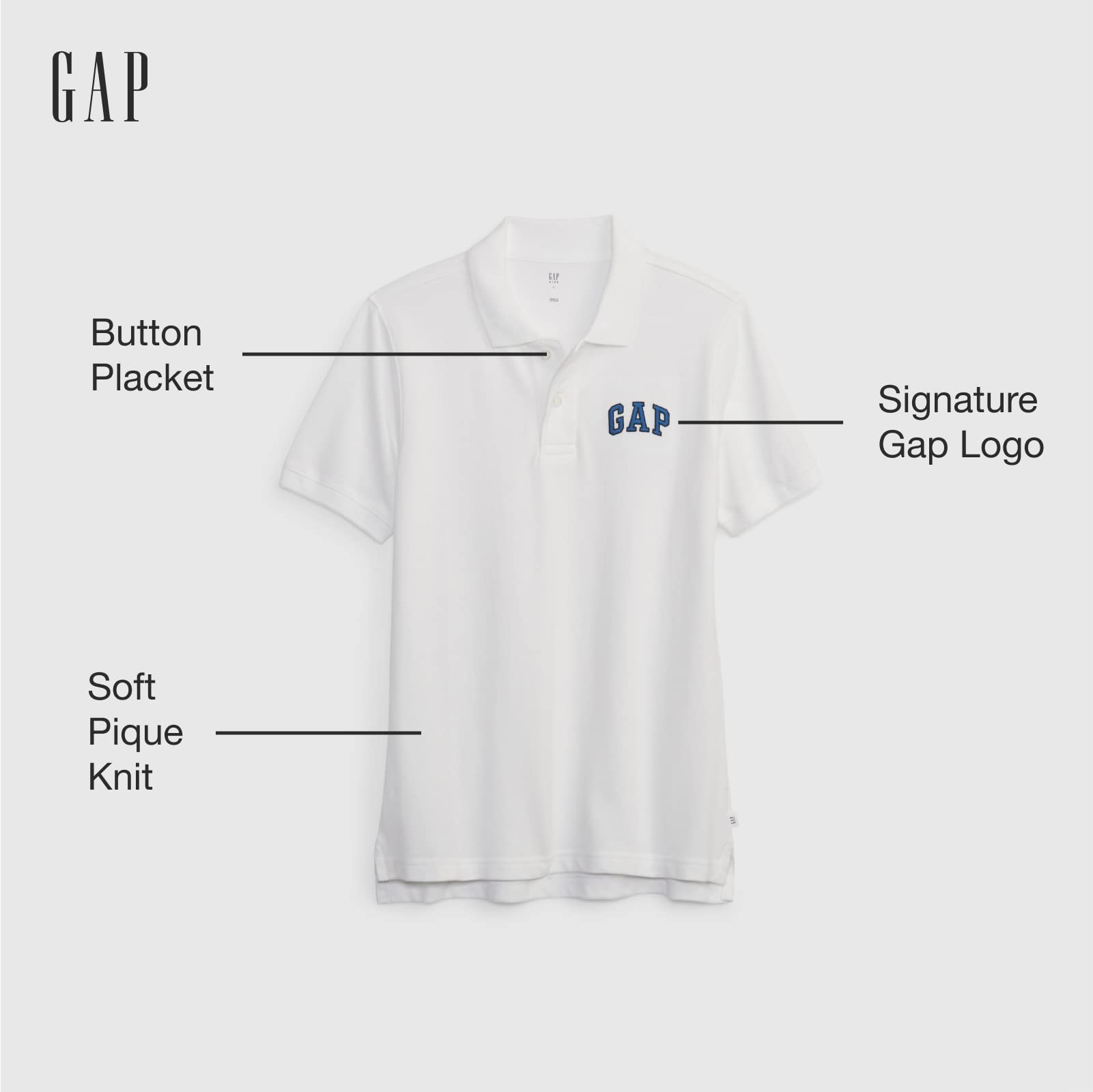 GAP Boys Logo Polo Shirt, Blue Galaxy, Small US
