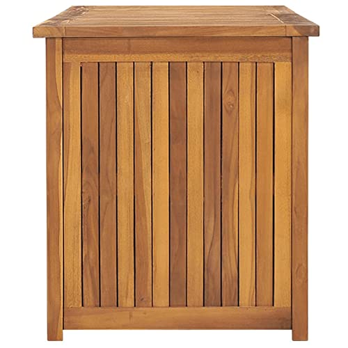 Tidyard Garden Storage Box Teak Wood Deck Box Storage Container with PE Bag Tool Organizer for Patio, Lawn, Backyard, Outdoor Indoor 59.1in x 19.7in x 21.7in