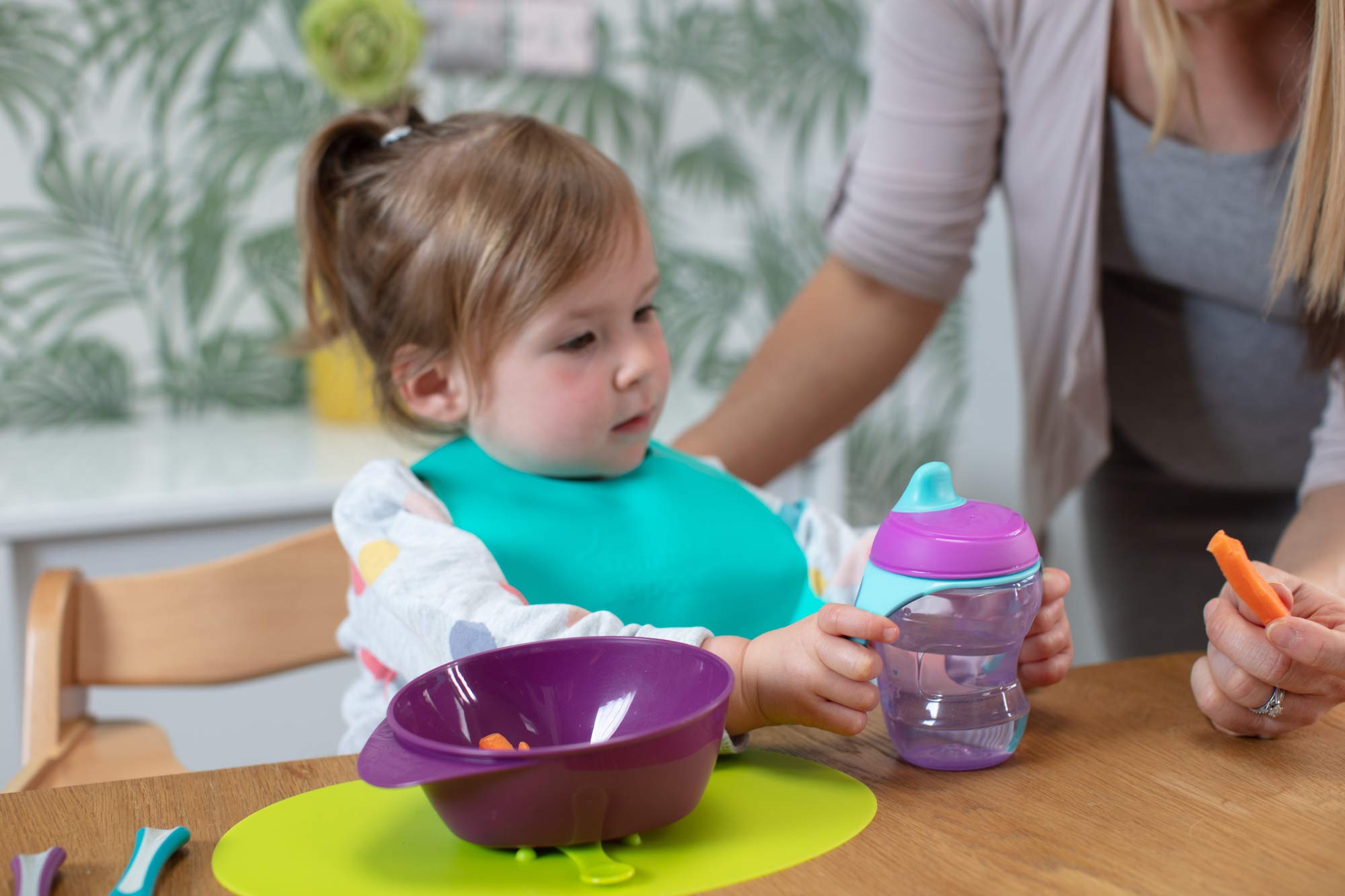 Tommee Tippee Easi-Roll Bib, Pink and Purple/Pink and Blue, 2 Count
