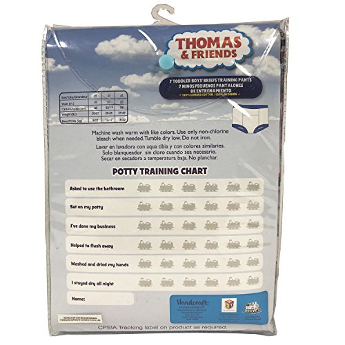 Thomas & Friends Boys Toddler Potty Training Pants with Success Tracking Chart and Stickers in Sizes 2T, 3T and 4T, 7-Pack, 3T