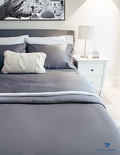 Highland Feather 100% Pure Cotton Duvet Cover – 300 Thread Count, Long-Staple Combed Cotton Best-Bedding Sheets for Bed, Breathable, Soft & Silky Sateen Weave