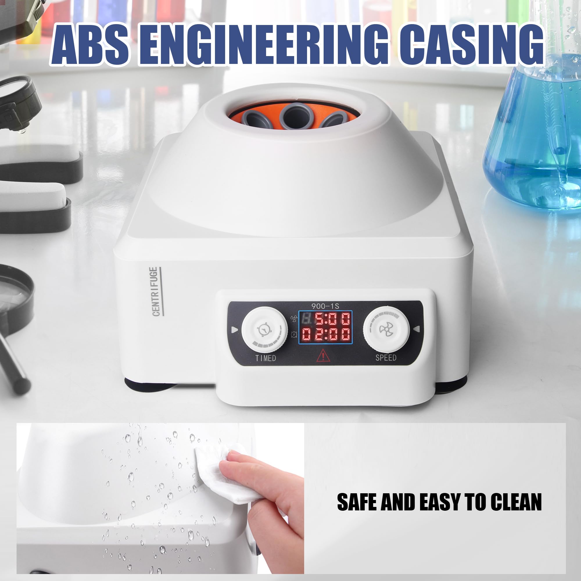 Cekegon PRF Centrifuge, PRP Centrifuge Machine 6x10ml with LCD Screen, 4000rpm 1685xg Portable Lab Benchtop Centrifuges, 100min, for Blood, Plasma, Medical Practice