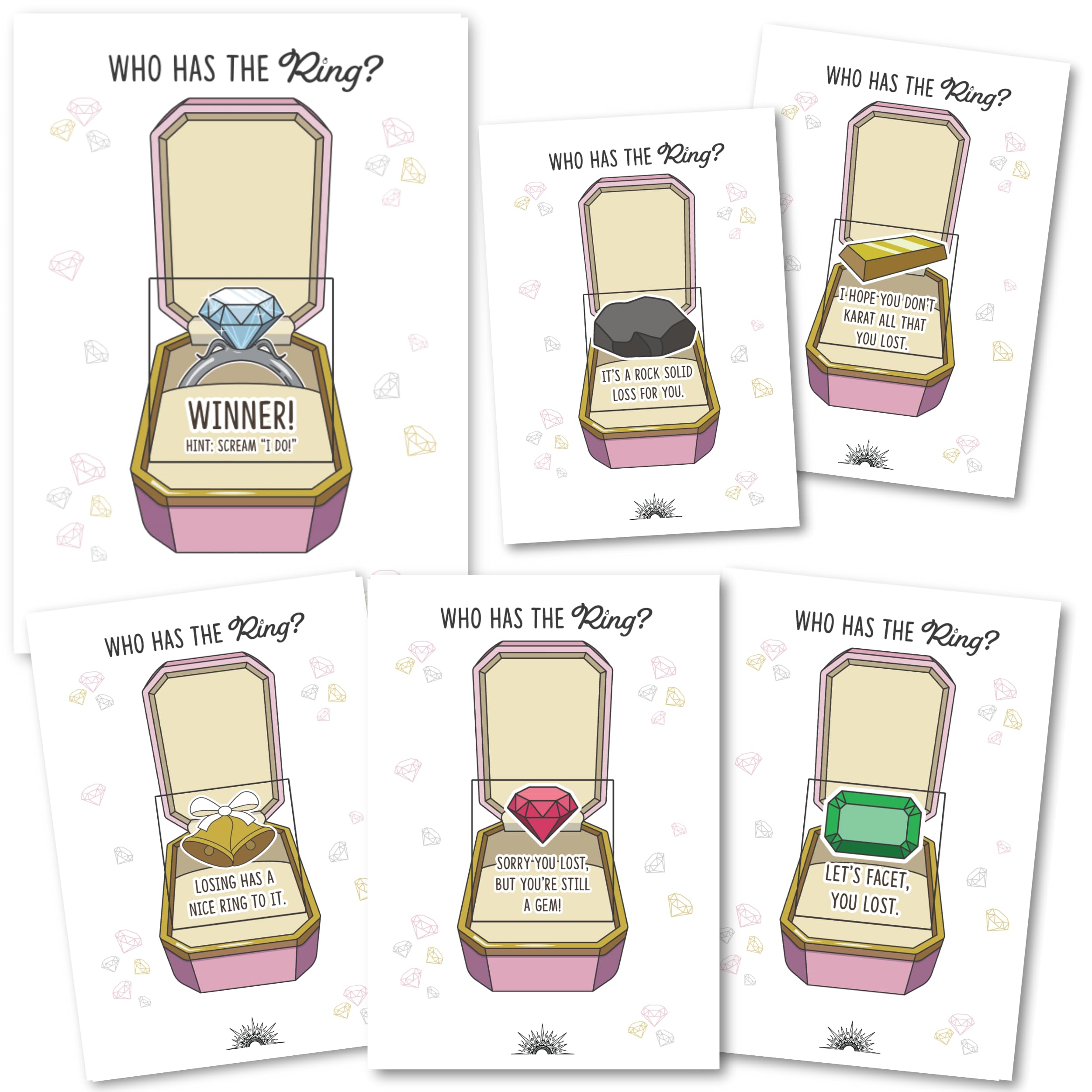 COTIER BRAND Who Has The Ring Bridal Shower Scratch Off Game - Hilarious Losing Phrases on Ticket Cards - Easy to Play - Funny Wedding Shower or Fun Engagement Party Game Idea for 30 Guests