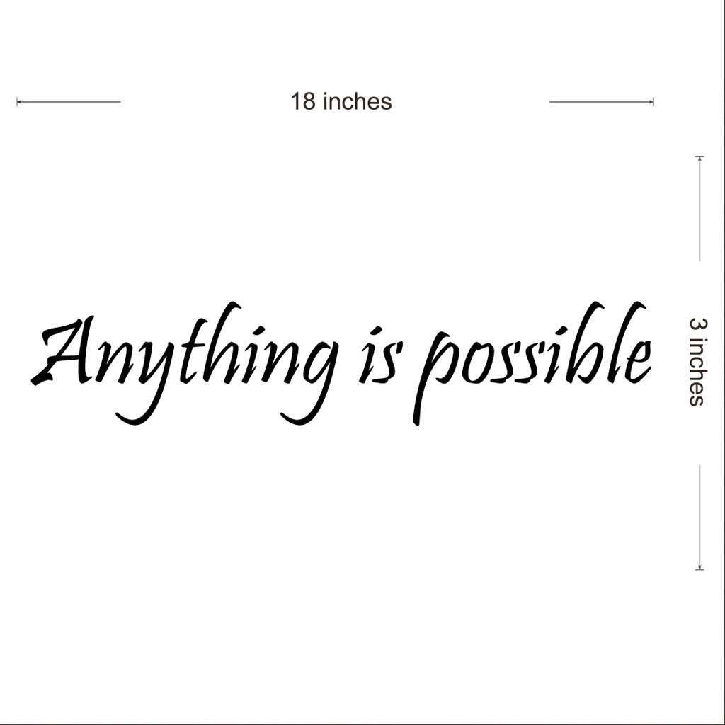 Hi-Shop Anything is Possible Bedroom Quote Decors Wall Saying Decals Quote for Home Wall Stickers Nursery Room Decor