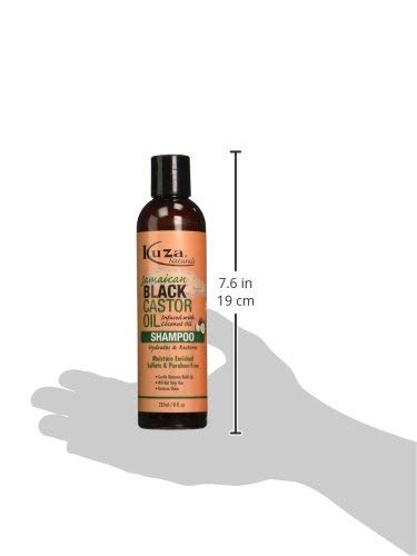 Kuza Jamaican Black Castor Oil Shampoo (8 Oz) – Damaged & Dry Hair Treatment Shampoo for Men & Women