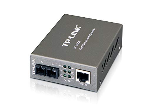 TP-LINK MC100CM Media Converter, 10/100Mbps RJ45 to 100M multi-mode SC fiber, up to 1.2miles, chassis mountable