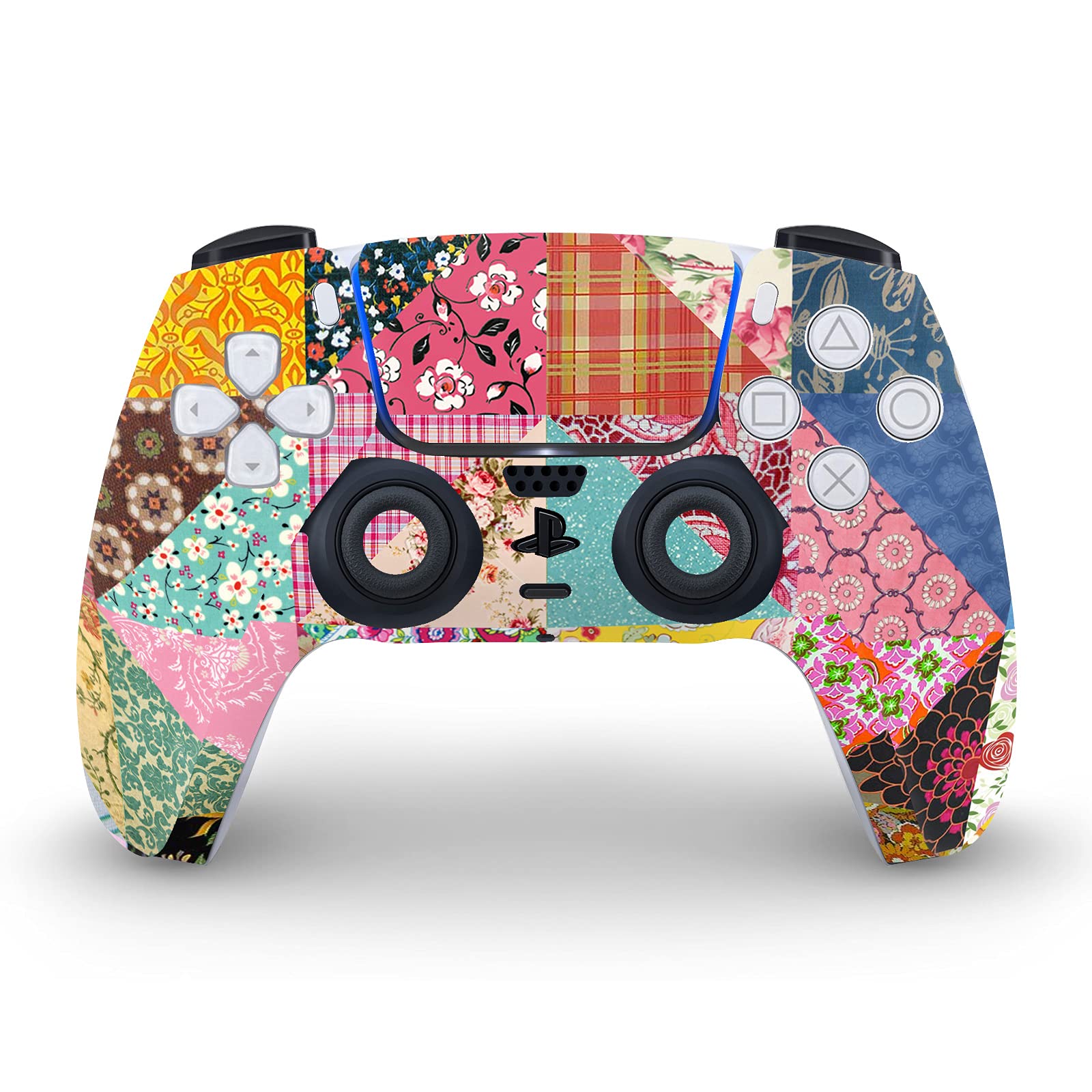 Head Case Designs Officially Licensed Rachel Caldwell Quilt Art Mix Vinyl Faceplate Sticker Gaming Skin Decal Cover Compatible With Sony PlayStation 5 PS5 Disc Edition Console & DualSense Controller