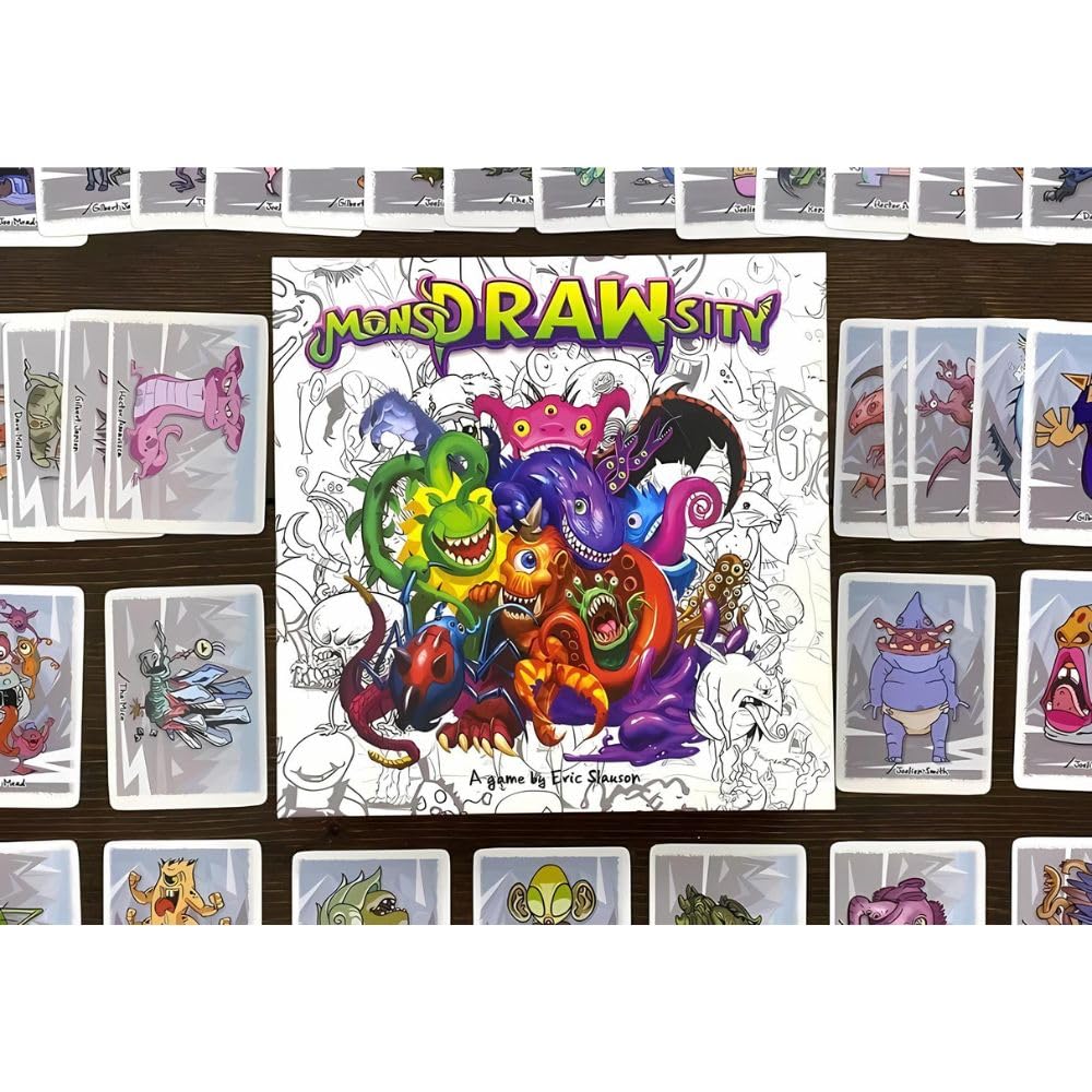 Deep Water Games MonsDRAWsity, Drawing Party Game Based on Verbal Description, Take Turns Describing & Drawing a Bizarre Monster - Be The Player Whose Drawing Most Closely Matches, 8+, 3-8 Players