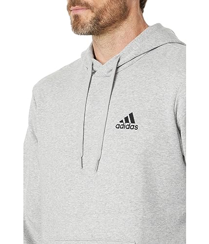 adidas Men's Essentials Fleece Hoodie, Medium Grey Heather/Black, XX-Large