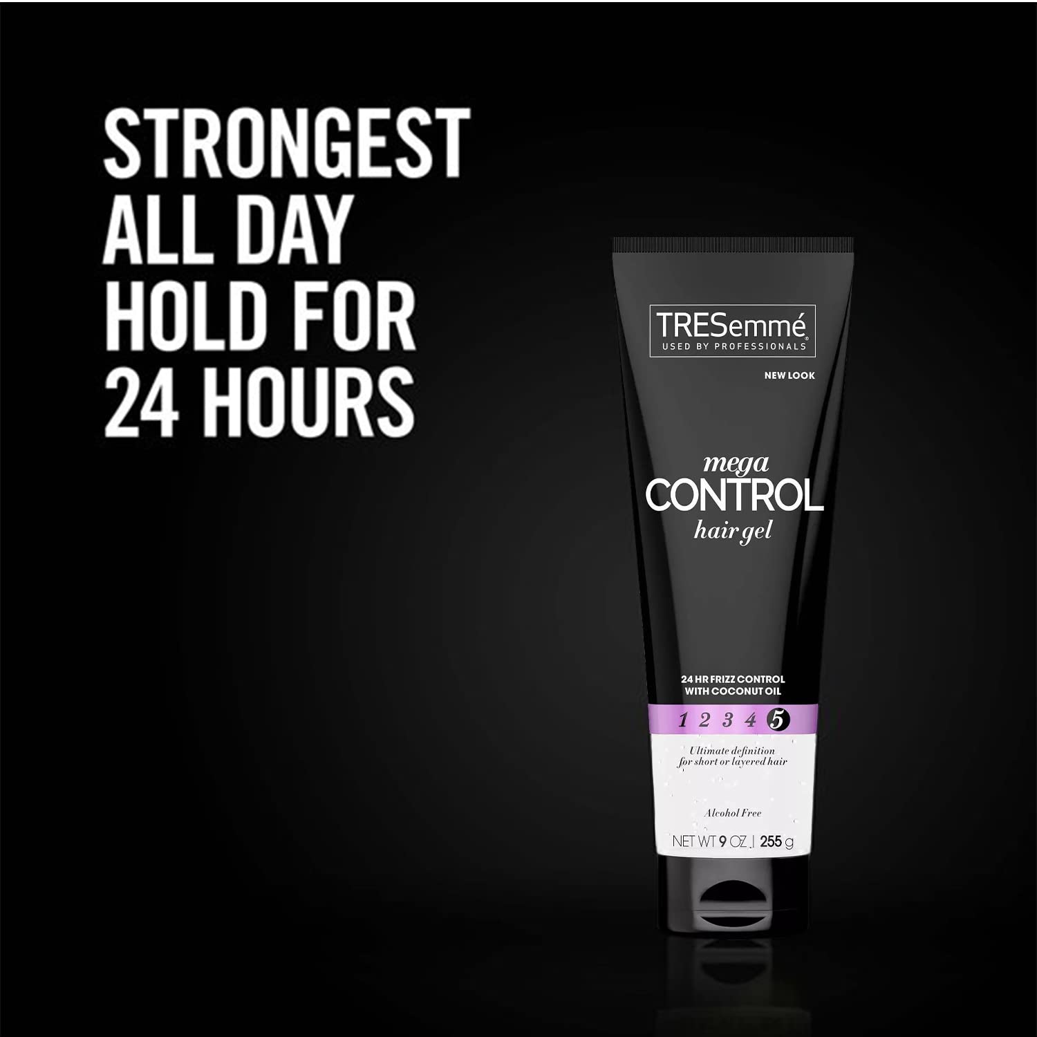 TRESemme Hair Gel, Mega Sculpting Hold for Edge Control, Frizz Control and Curly Hair with Coconut Oil, 9 Ounce (Pack of 4)