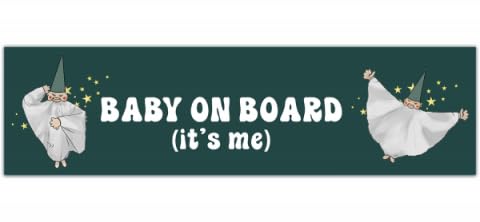 Baby On Board "Me As A Baby" Meme Green Hat Puppet Funny Car Bumper Sticker Vinyl Decal [00103]