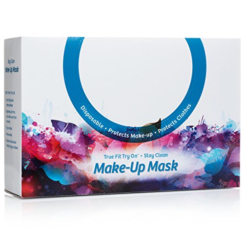 True Fit Try On Makeup Mask - Disposable Cosmetic Mask - Protects Face and Hair - 25 Pieces Per Box