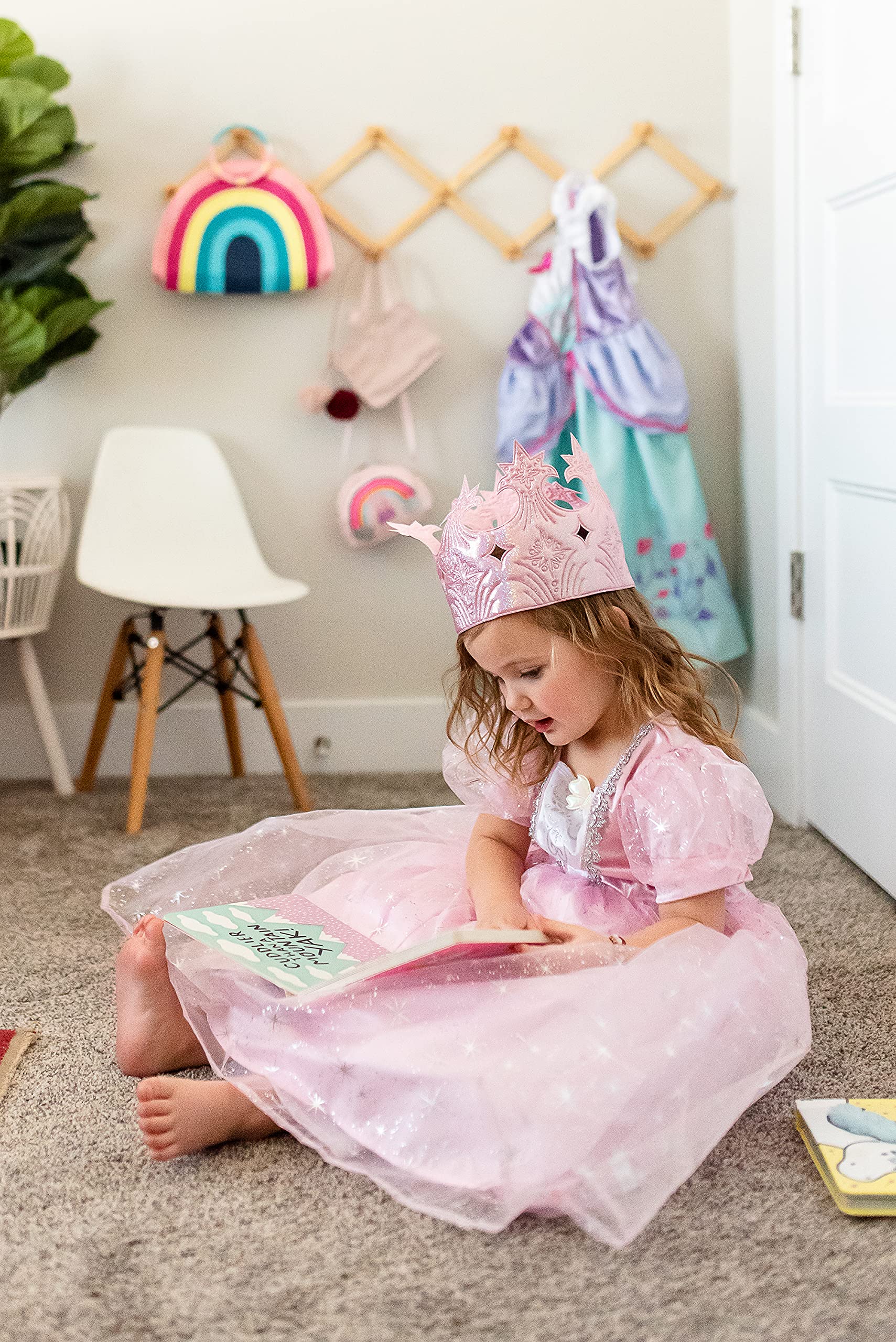 Little Adventures Deluxe Good Witch Dress up Costume (Medium Age 3-5) - Machine Washable Child Pretend Play and Party Dress with No Glitter