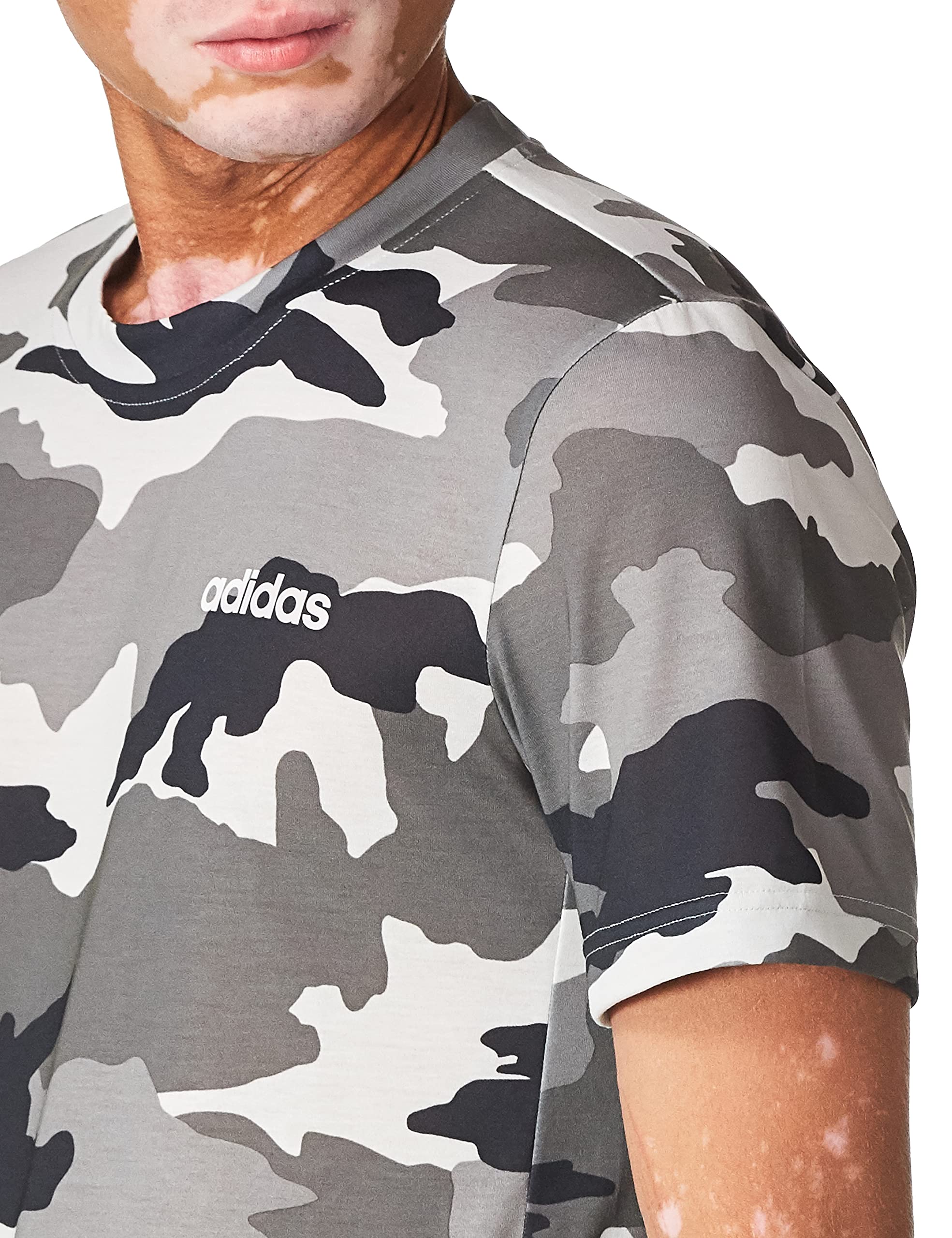 adidas Men's Fast And Confident All Over Print Tee Black/White Large