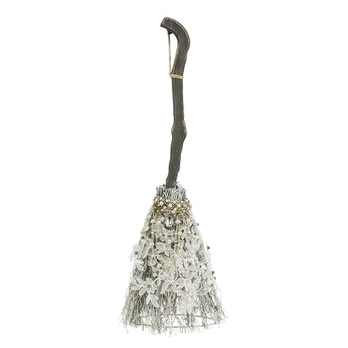 Ashland 18" White Lace Wall Broom Halloween Home Decor