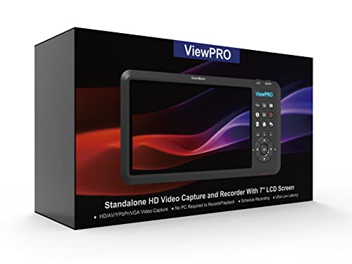 ClonerAlliance ViewPro, Portable 1080p@60fps HDMI Video Recorder and Playback with 7" LCD, AV/VGA/YPbPr Inputs. Schedule Recording. No TV is Required.