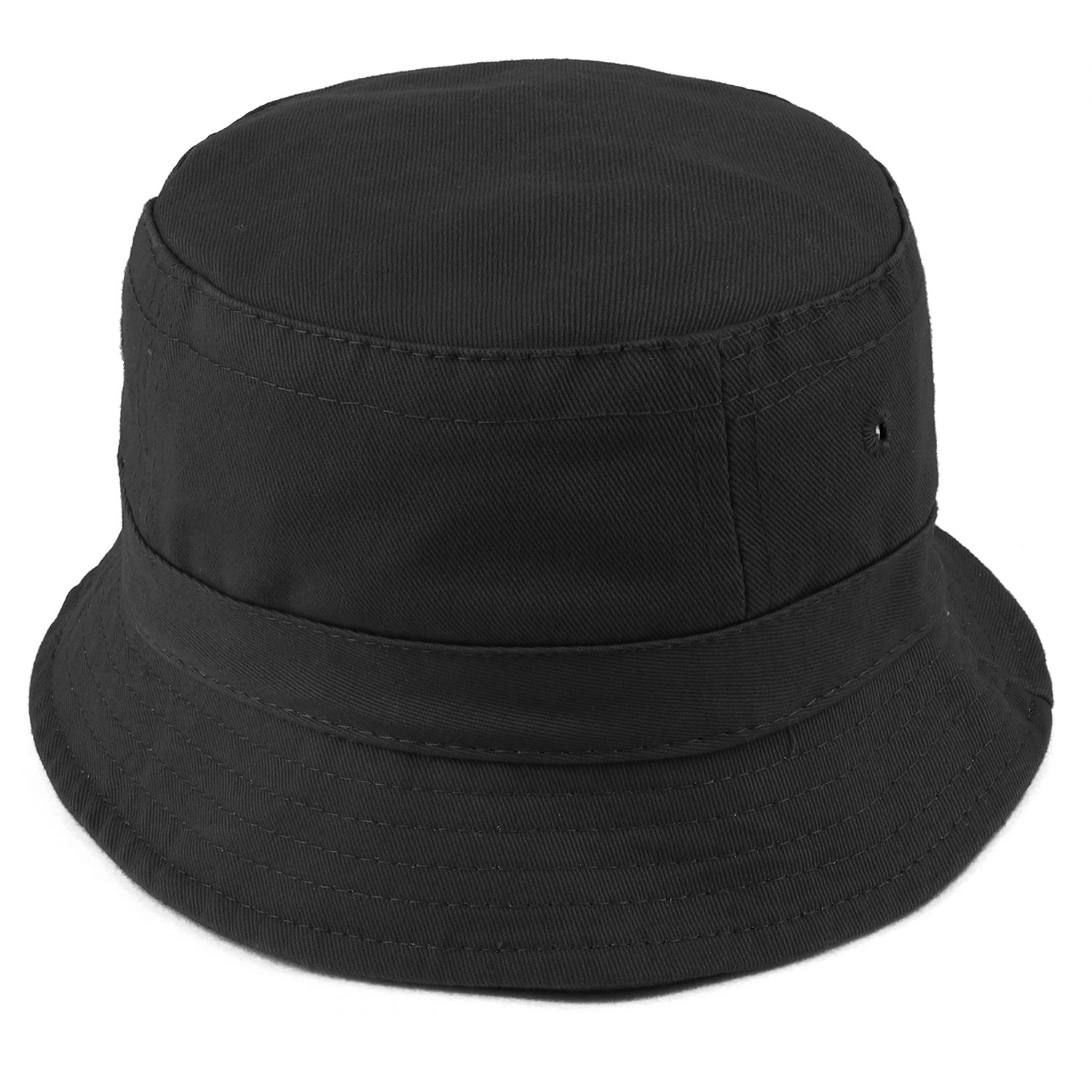 Trendy Apparel Shop Infant Baby's 100% Cotton Bucket Hat with Adjustable Chin Strap - Black