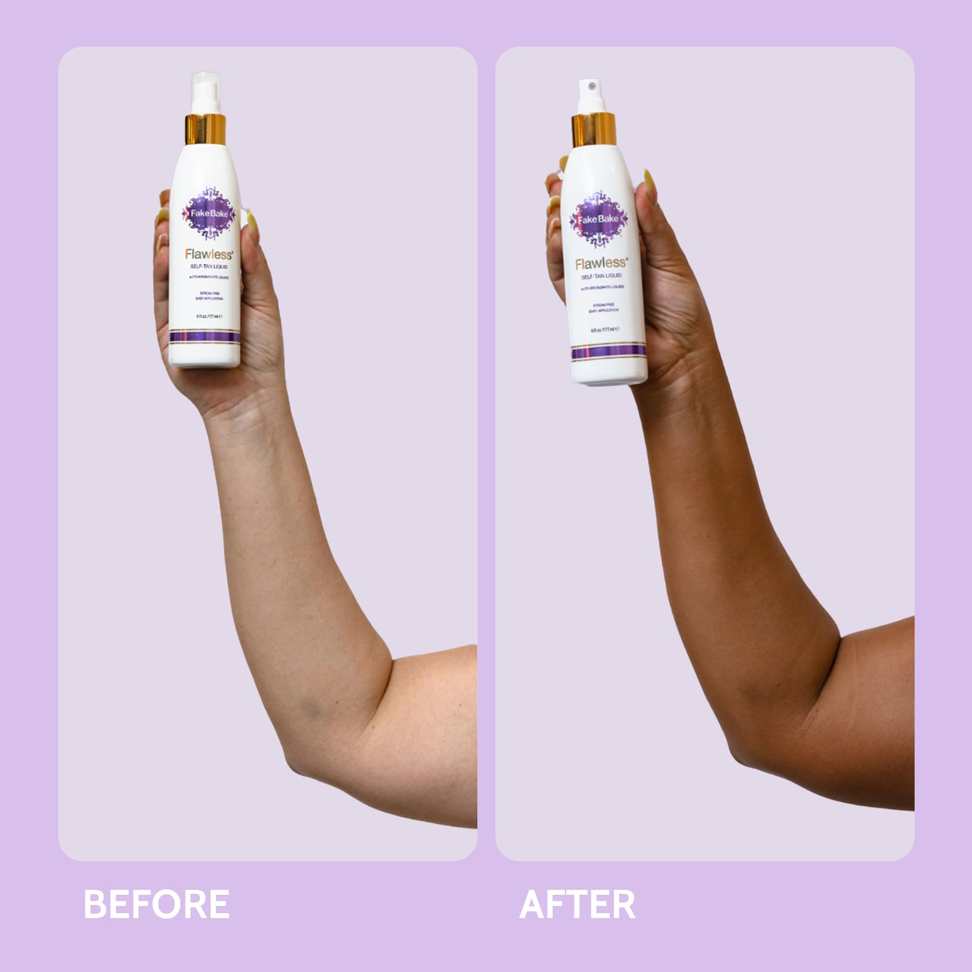 Fake Bake Flawless Self-Tanning Liquid Streak-Free, Long-Lasting Natural Glow For All Skin Tones - Sunless Tanner Includes Professional Mitt For Easy Application, Black Coconut Scent - 6 oz