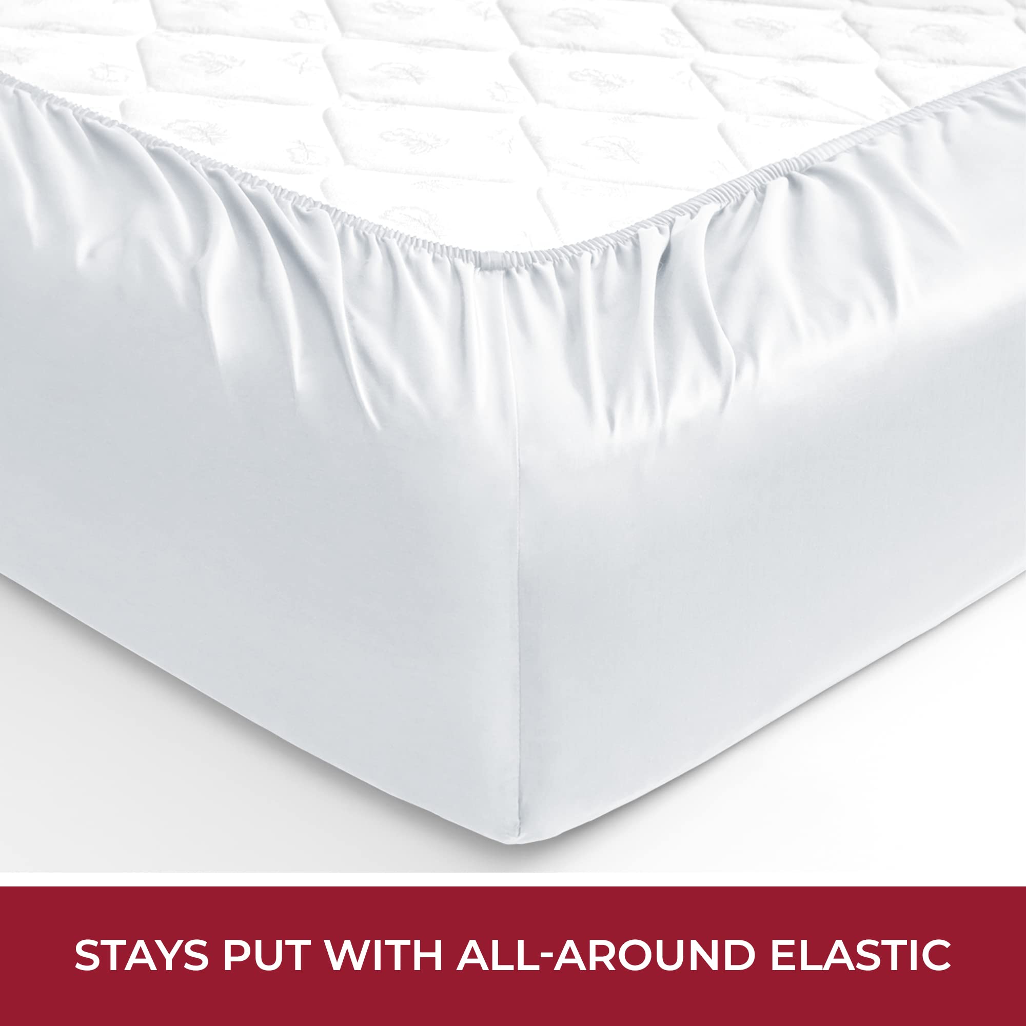 Mellanni Waterproof Mattress Pad - 21" Deep Pocket - Highly Absorbent, 100% Waterproof Mattress Protector Full Size - Soft & Waterproof Mattress Cover - Breathable Mattress Pad (Full, 21" Deep)