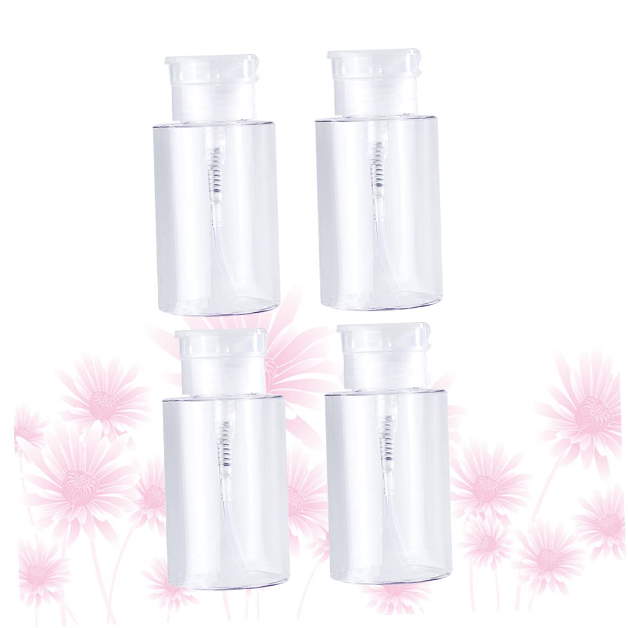 Beavorty 4Pcs Hand wash Dispenser Empty Pump Bottle Refillable Pump Dispenser Alcohol Pump Bottle Empty Dispenser Bottle Lotion Container Pump Empty Bottle Clear Pump Cosmetic Sample Travel