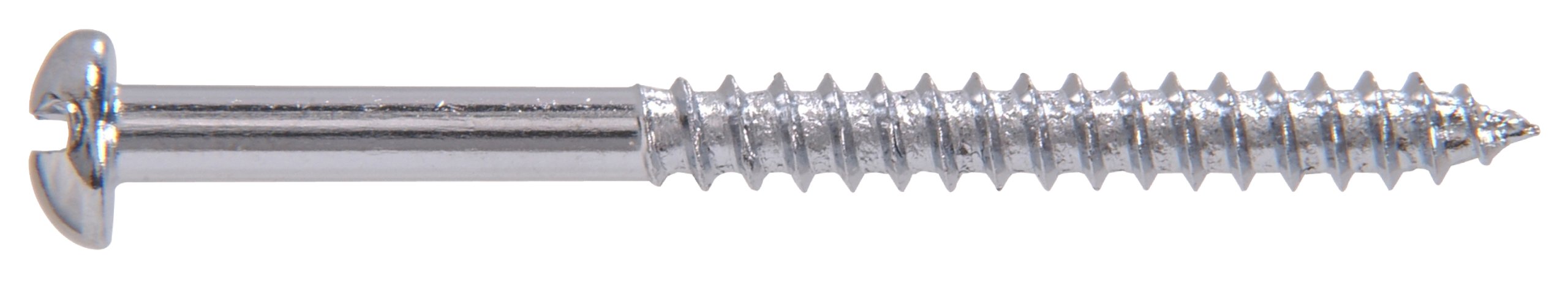 Hillman 1400 6 X1-1/2 in. Chrome Plated Steel Round Head Slotted Wood Screw 40-Pack