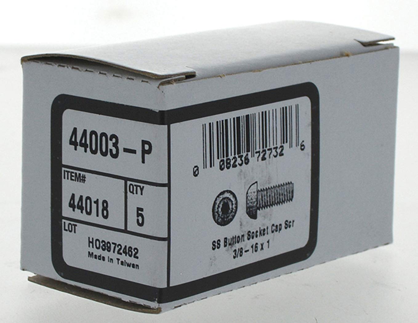 Hillman 44018 Stainless Steel Button-Head Socket Cap Screws (3/8"-16 x 1") - 5 pieces , Zinc