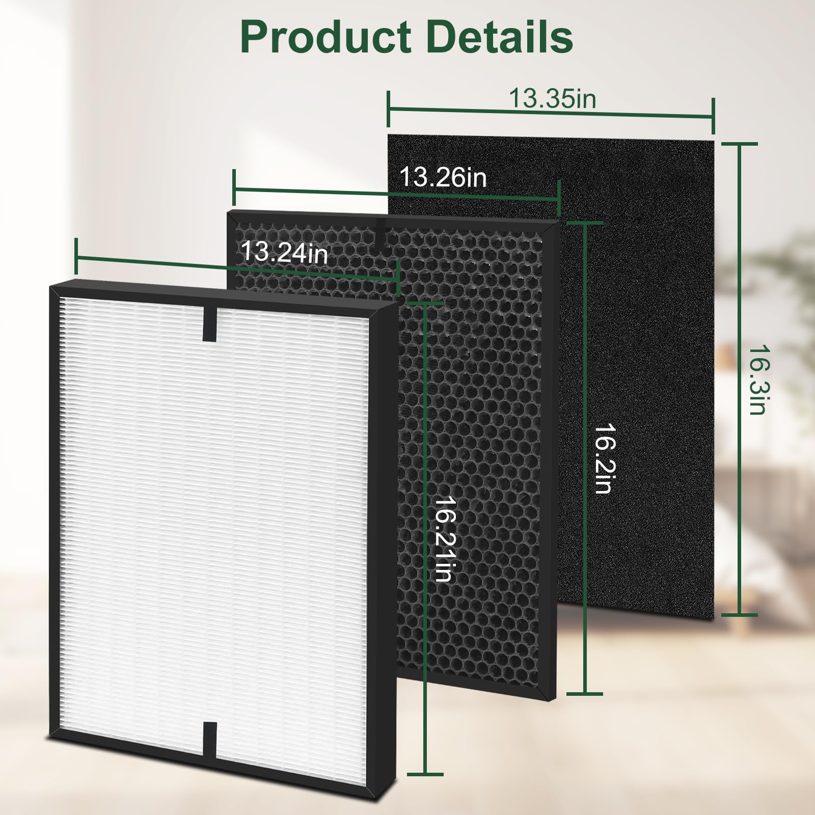 BEBEMOR 3000 Replacement Filter Compatible with 3000 3000M 3000Pro, 2 Filters, 2 Activated Carbon, 6 Extra Carbon Pre-Filters (10PCS)
