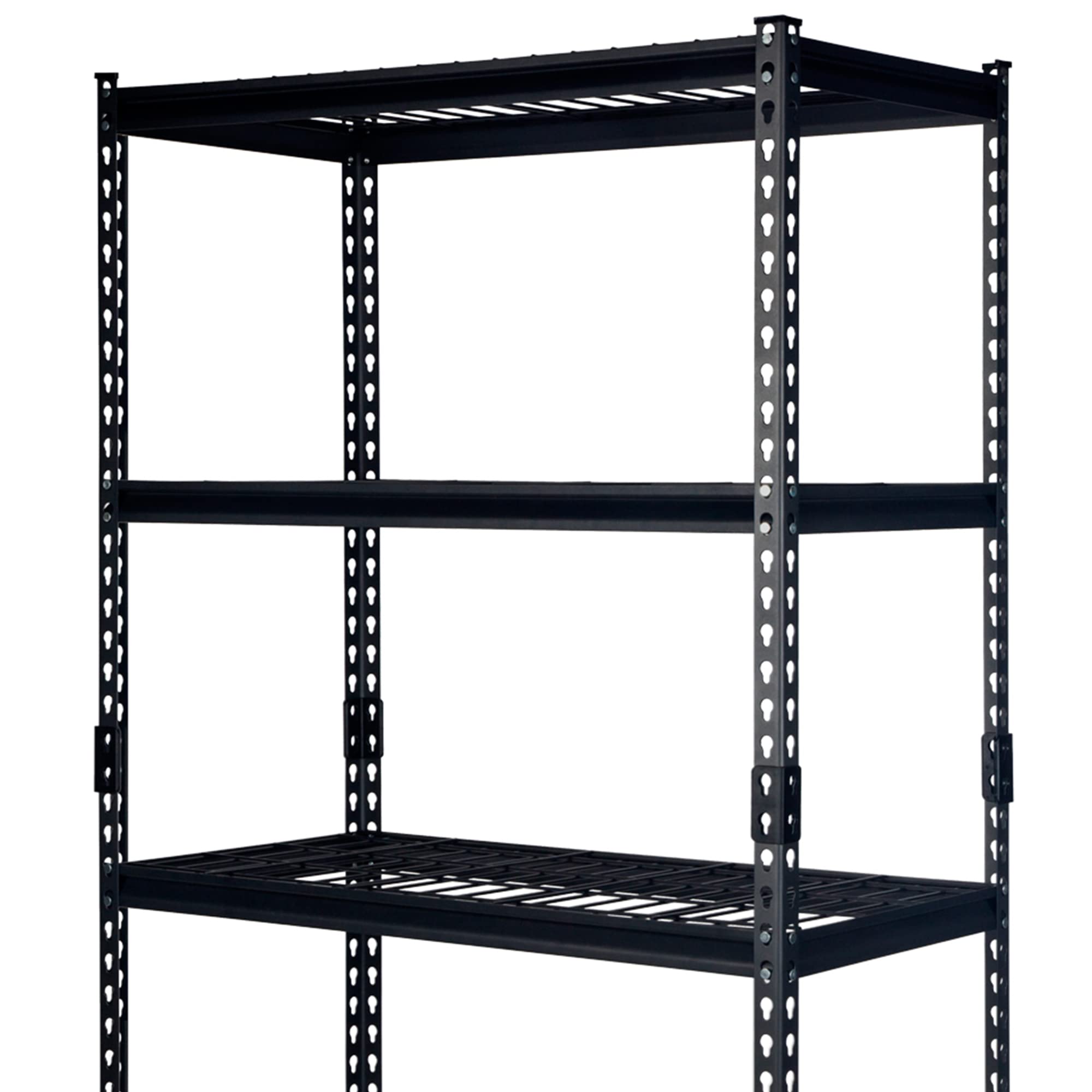 Pachira 36" W x 18" D x 60" H Adjustable Height 4-Shelf Steel Shelving Unit Utility Organizer Rack for Home, Office, and Warehouse, Black