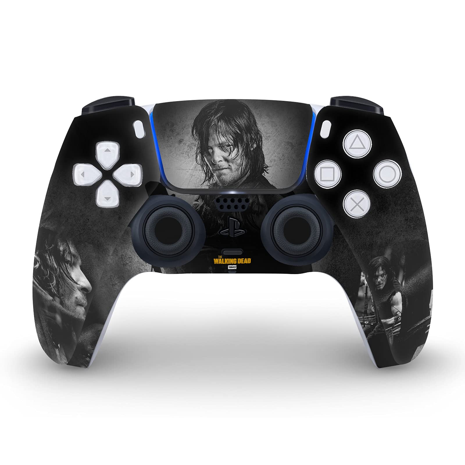 Head Case Designs Officially Licensed AMC The Walking Dead Daryl Double Exposure Daryl Dixon Graphics Vinyl Faceplate Sticker Gaming Skin Decal Cover Compatible With PS5 Disc Console & DualSense