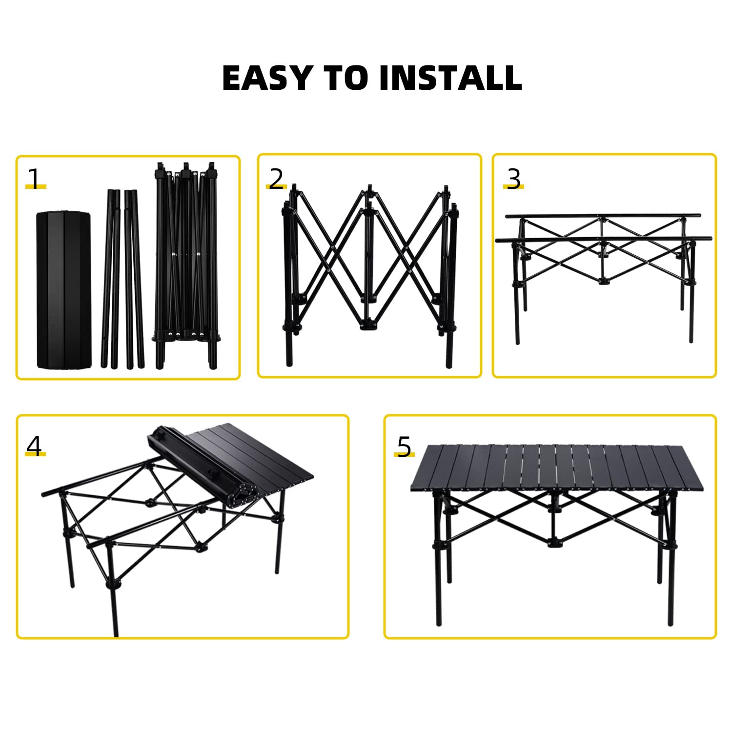 AUKAR Camping Table - Outdoor Portable Picnic Folding Table - Light Weight Foldable with Storage Carrying Bag - for Camp, Picnic, Travel, Beach
