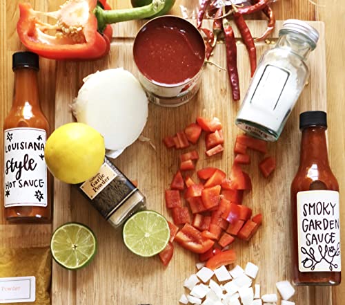 DELUXE DIY HOT SAUCE MAKING KIT Everything Included - Best Gift for Him, Husband, Friend, & Loved One - Make Your Own Gourmet Hot Sauce - Quality Dried Hot & Spicy Peppers, 6 Unique Recipes & stickers