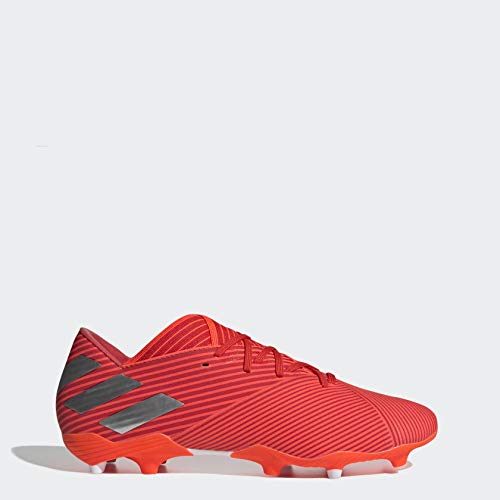 adidas Men's Nemeziz 19.2 Firm Ground Soccer Shoe, Active Red/Silver Metallic/Solar Red, 10 M US