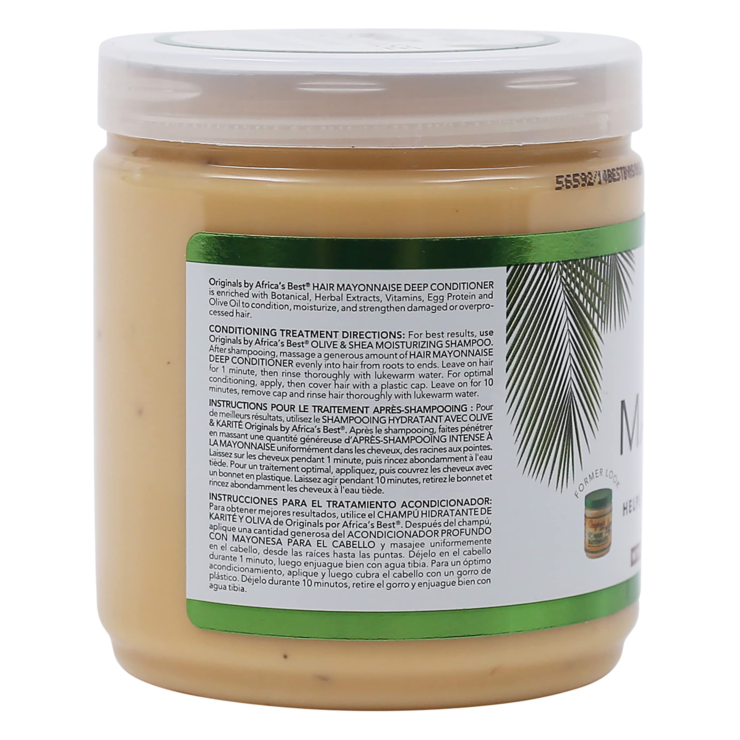 Originals By Africa's Best Hair Mayonnaise Conditioner – 2 Pack (15 oz Jars) – Enriched with Herbal Extracts, Egg Protein & Olive Oil for Deep Conditioning & Repair