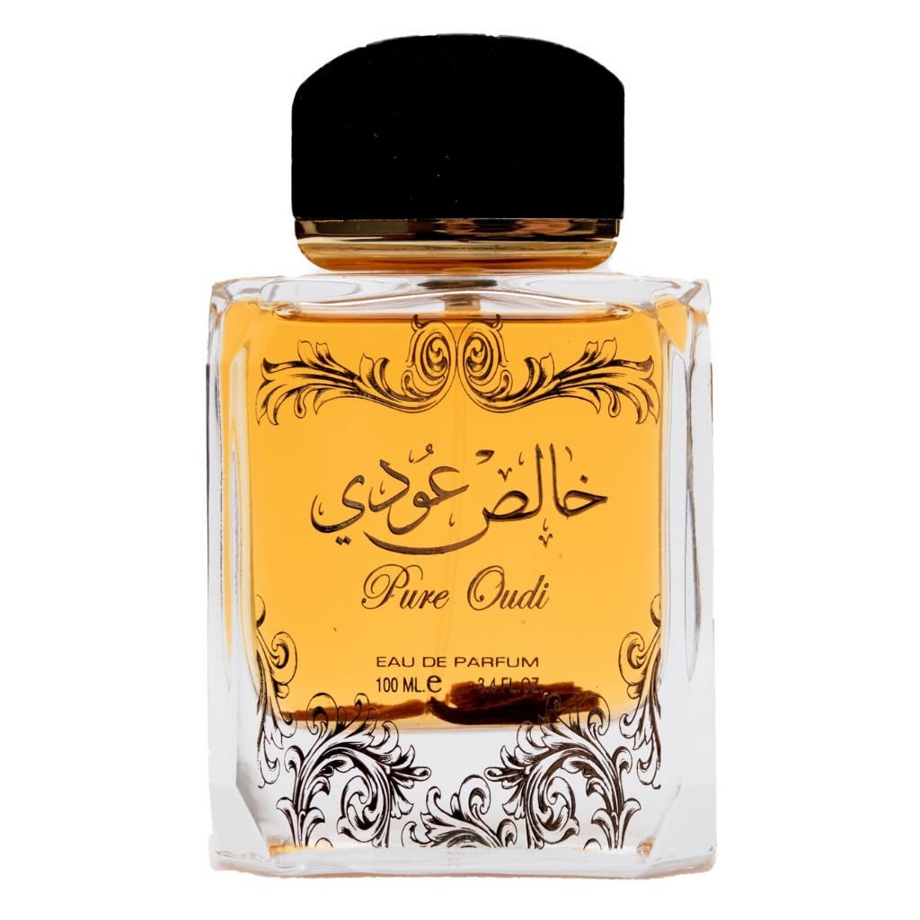 Lattafa Perfumes Pure Oudi (Khalis Oudi) 2 Piece Set for Unisex (3.4 Ounce Eau de Parfum Spray + 1.7 Ounce Perfumed Body Spray)