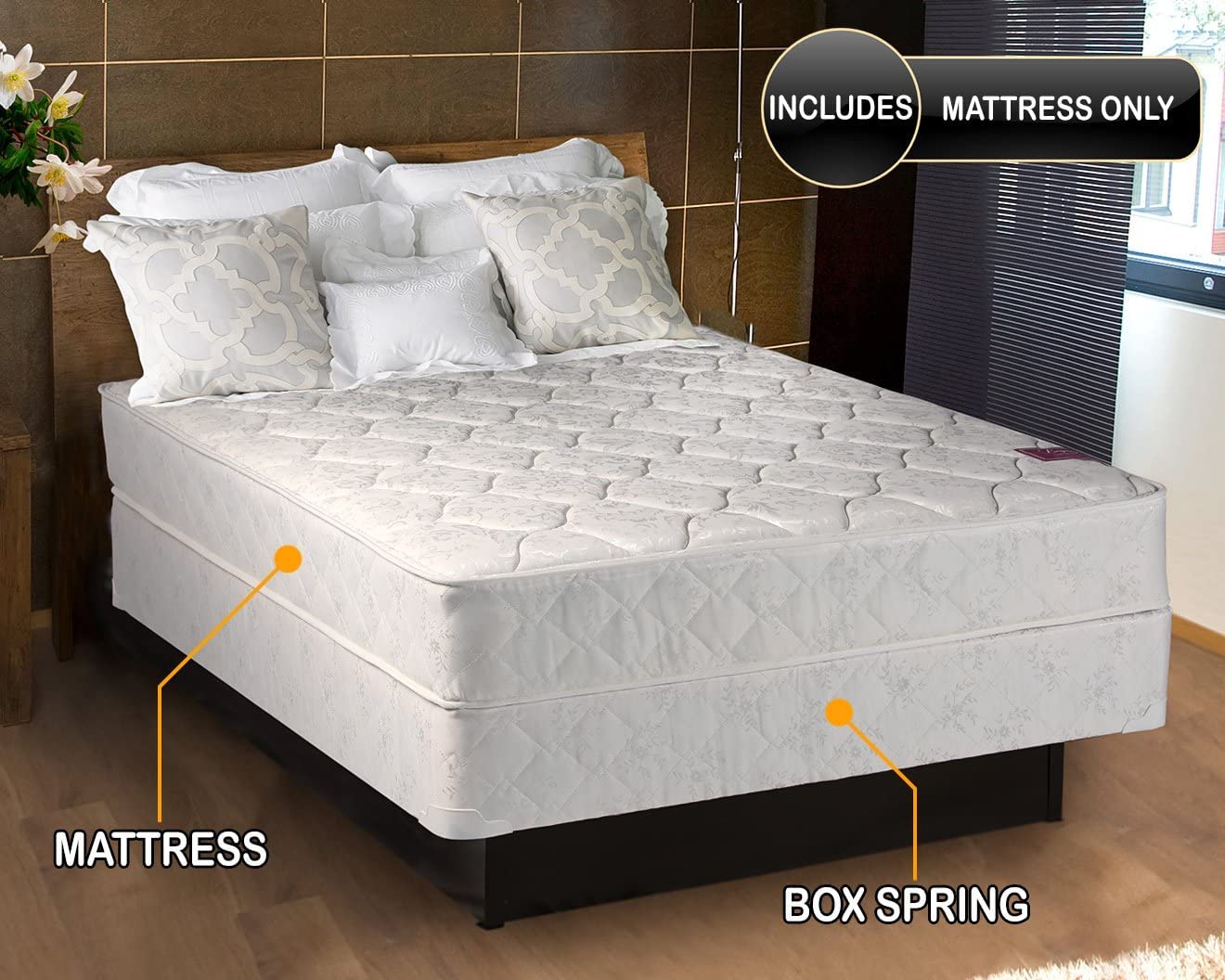 DS Solutions USA Legacy One-Sided None Flip Full Extra Long Size Mattress Only with Mattress Cover Protector
