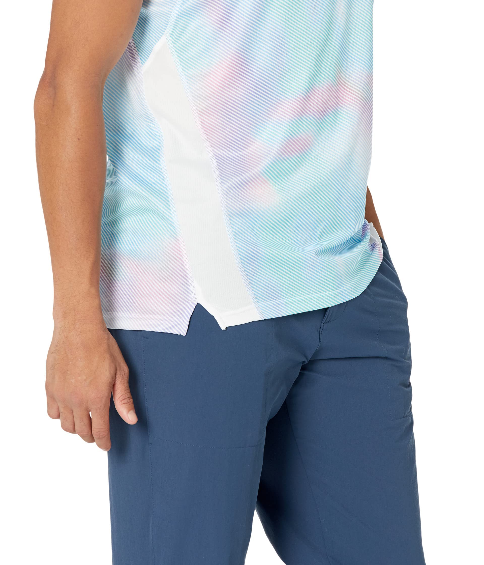 adidas Men's Own The Run Colorblock Tee, Multicolor/Bliss Blue/White, Large