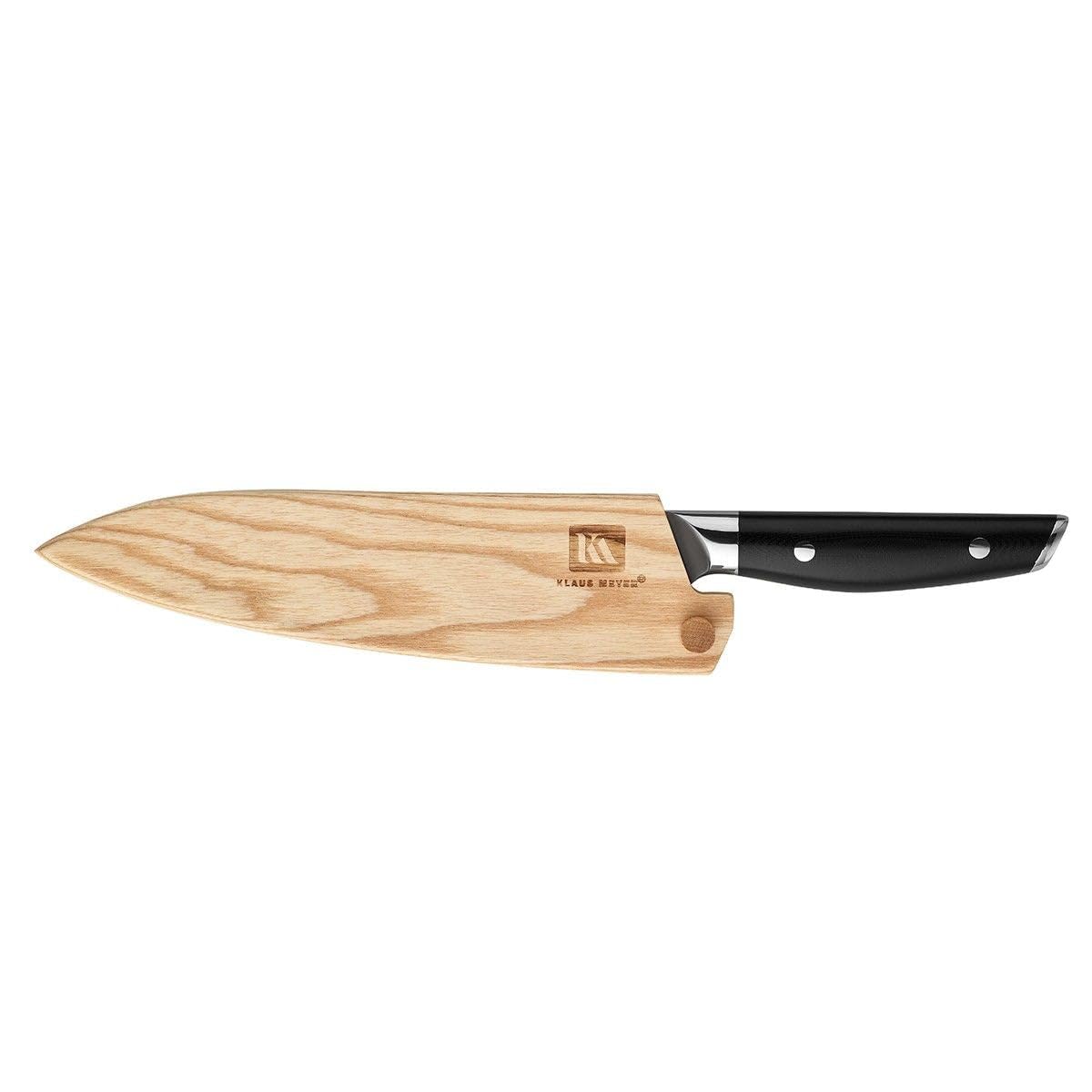 Klaus Meyer Luxor 8 Inch Chef Knife, Damascus Kitchen Knife, VG10 High Carbon Stainless Steel Japanese Chefs Knife with Wood Sheath