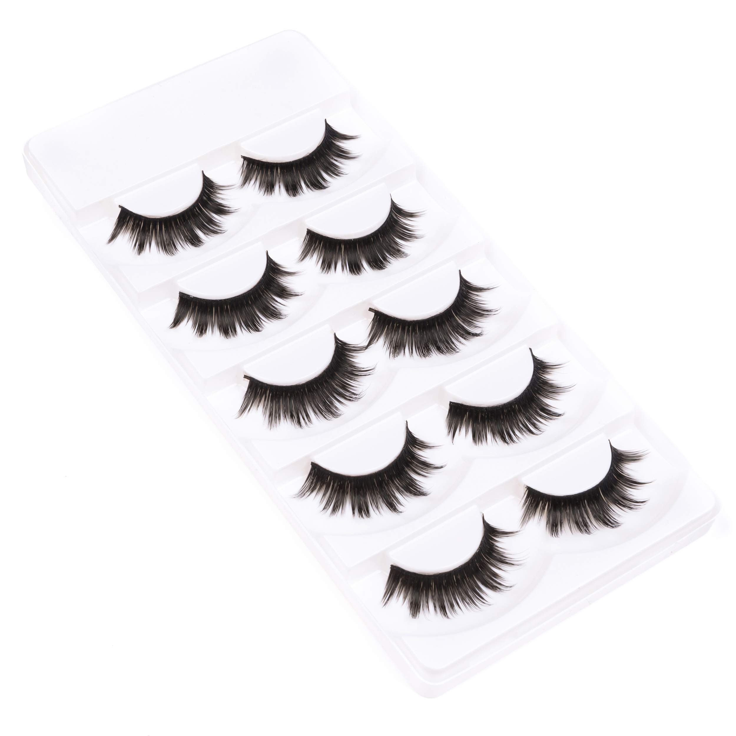 Wleec Beauty False Eyelashes, Dramatic Strip Lashes Pack Handmade Thick Fake Eyelashes Black (F36, 15 Pairs/3 Pack)